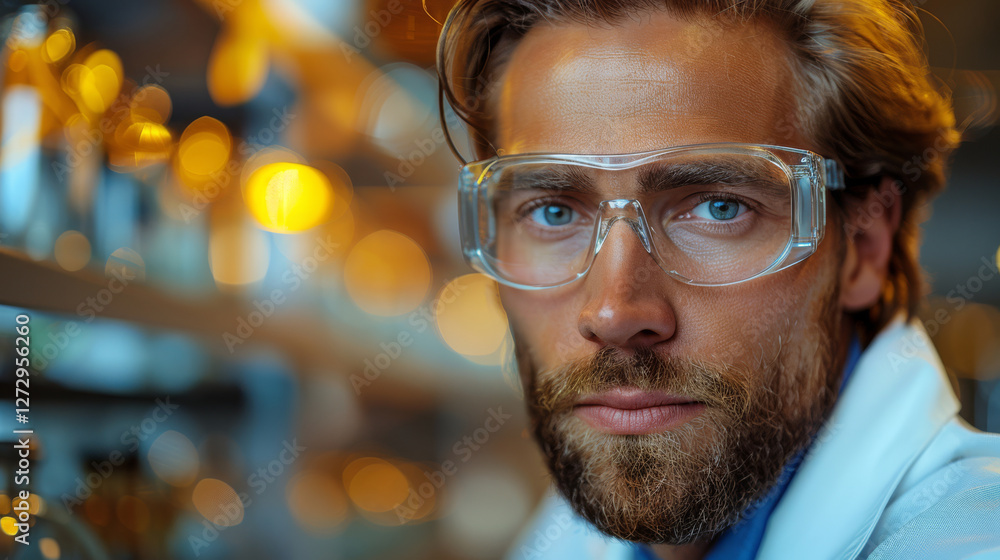 Neon glowing anatomical scan of human head with visible brain and ...