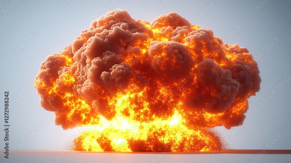 massive nuclear explosion with intense mushroom cloud high resolution ...
