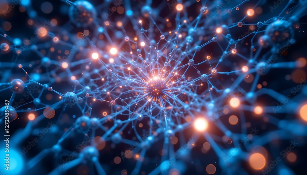 Stunning Abstract Network: Neural Network, Molecular Structure ...