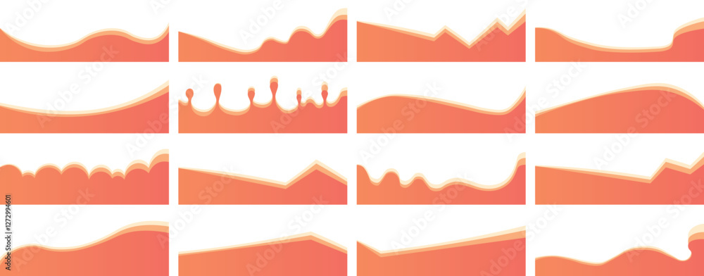 Vector Set of Abstract Wave Divider Shapes – Top and Bottom Borders for ...