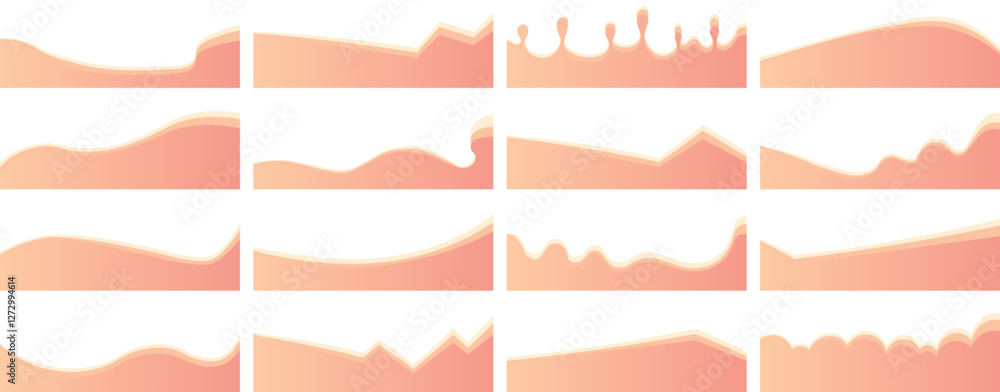 Vector Set of Abstract Wave Divider Shapes – Top and Bottom Borders for ...