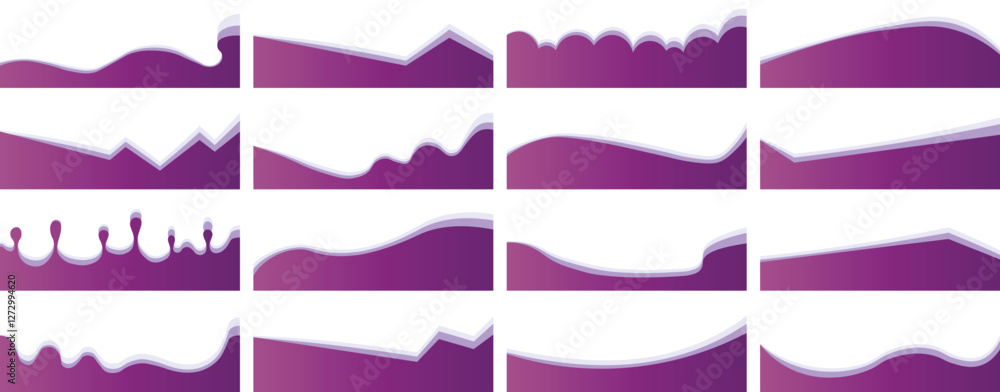 Vector Set of Abstract Wave Divider Shapes – Top and Bottom Borders for ...