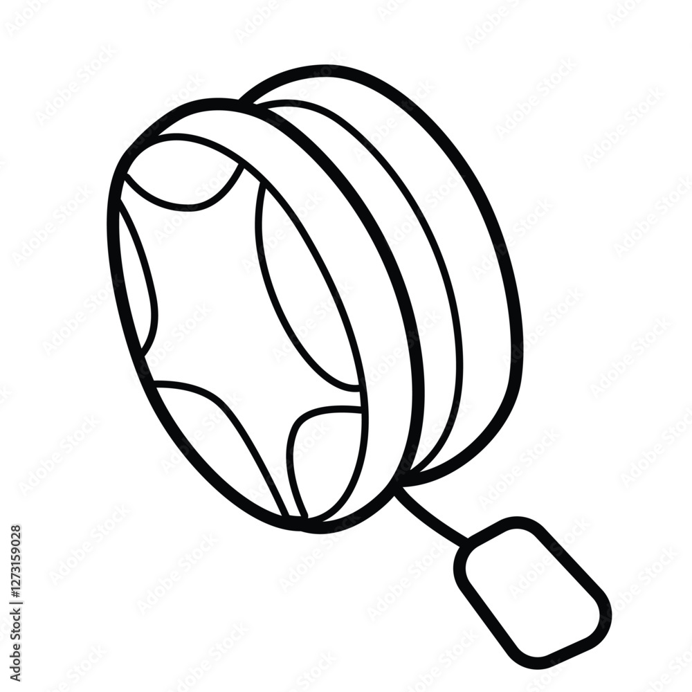 Yoyo line art icon vector illustration, yoyo clip art, yo-yo kids toy ...