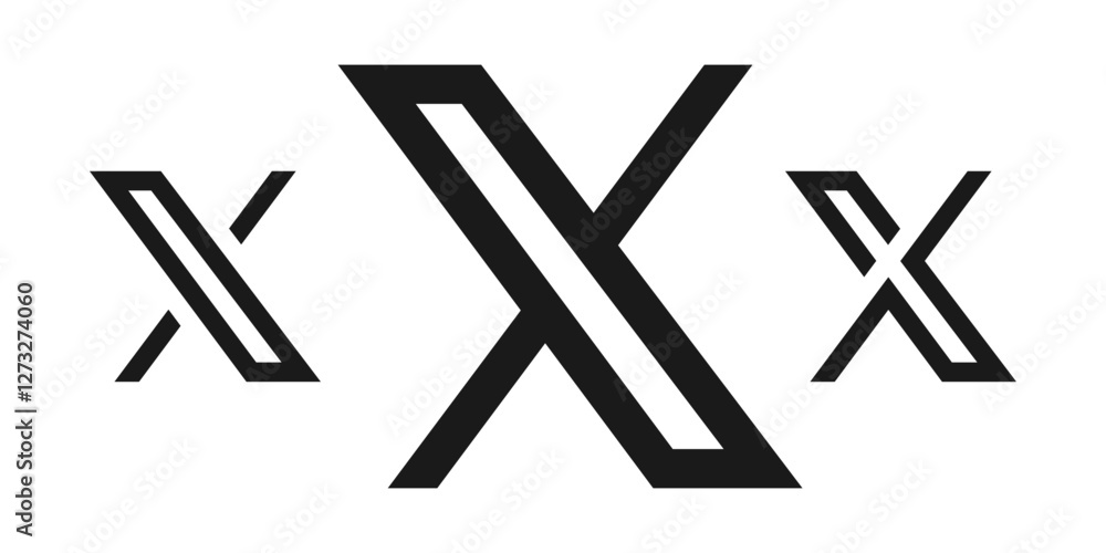 social media icon logo design x, web icon, con, x, illustration, modern ...
