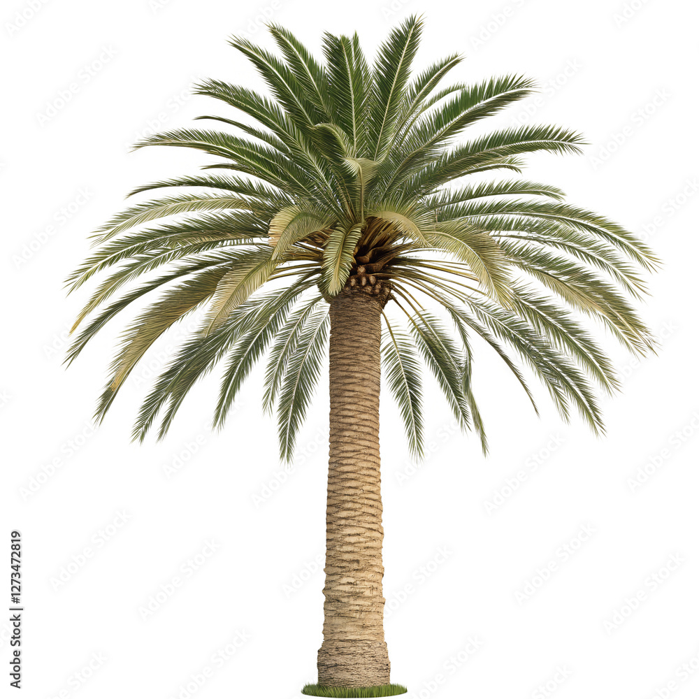 Ultra-Detailed 4K Willow and Palm Trees on Pure White Background ...