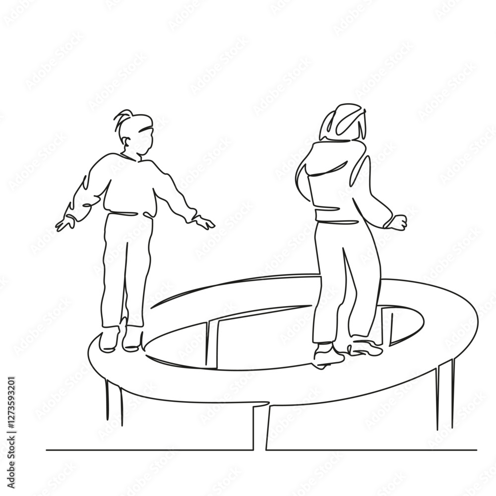 One continuous single drawing line art flat doodle child, childhood ...