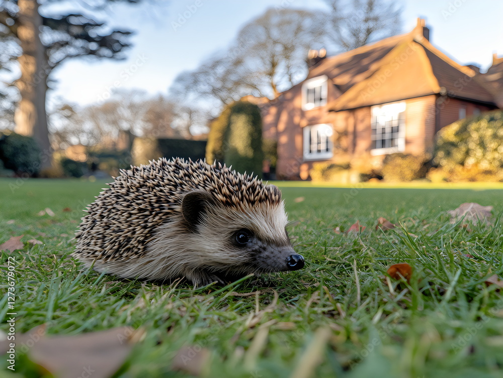 Hedgehog emerges from hibernation in a vibrant garden setting during ...