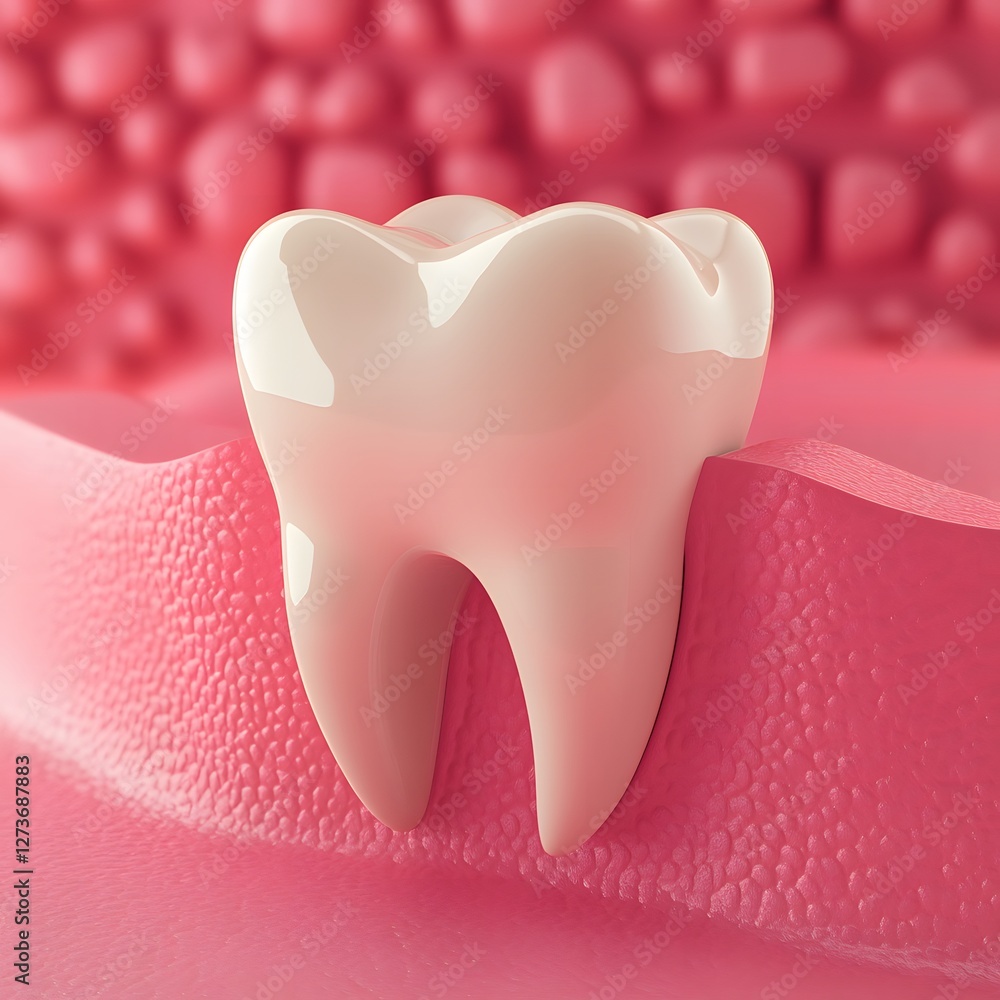 Professional 3D dental anatomy illustration showing detailed tooth ...