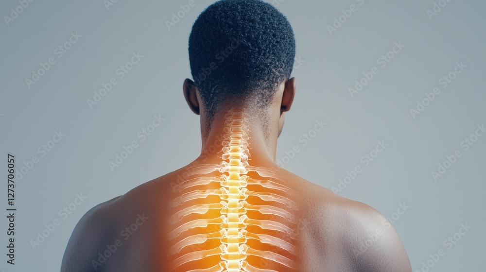 Human Spine with Highlighted Vertebrae Showing Structure and Anatomy of ...