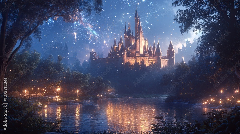 Magical creatures, dazzling magical mist, ethereal lighting, and ...