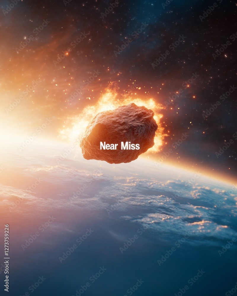 Urgent Cosmic Drama Bold Asteroid Near Miss for Near Miss Day Decor ...