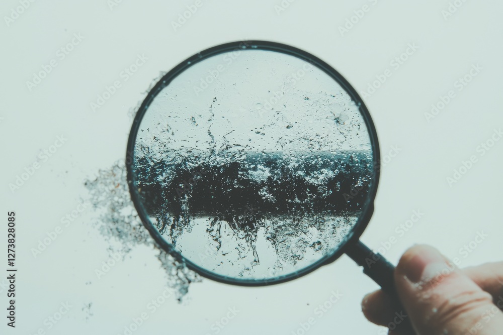 Using a magnifying glass to visually inspect the weld pipe Stock ...