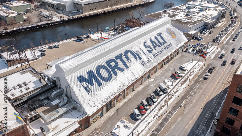 Chicago, IL, USA - February 17, 2025: An aerial view of The Salt Shed ...