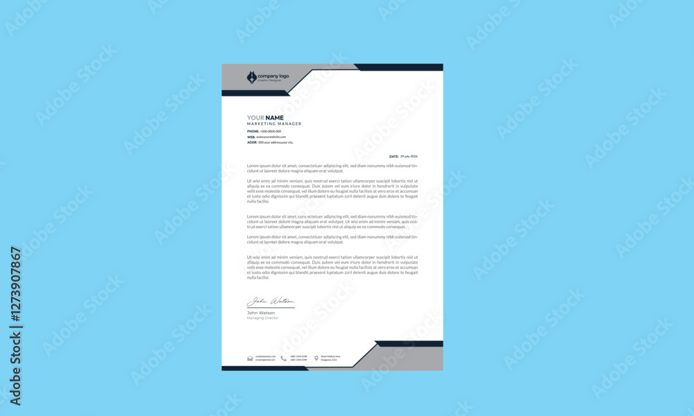 Professional business letterhead design for corporate company ...