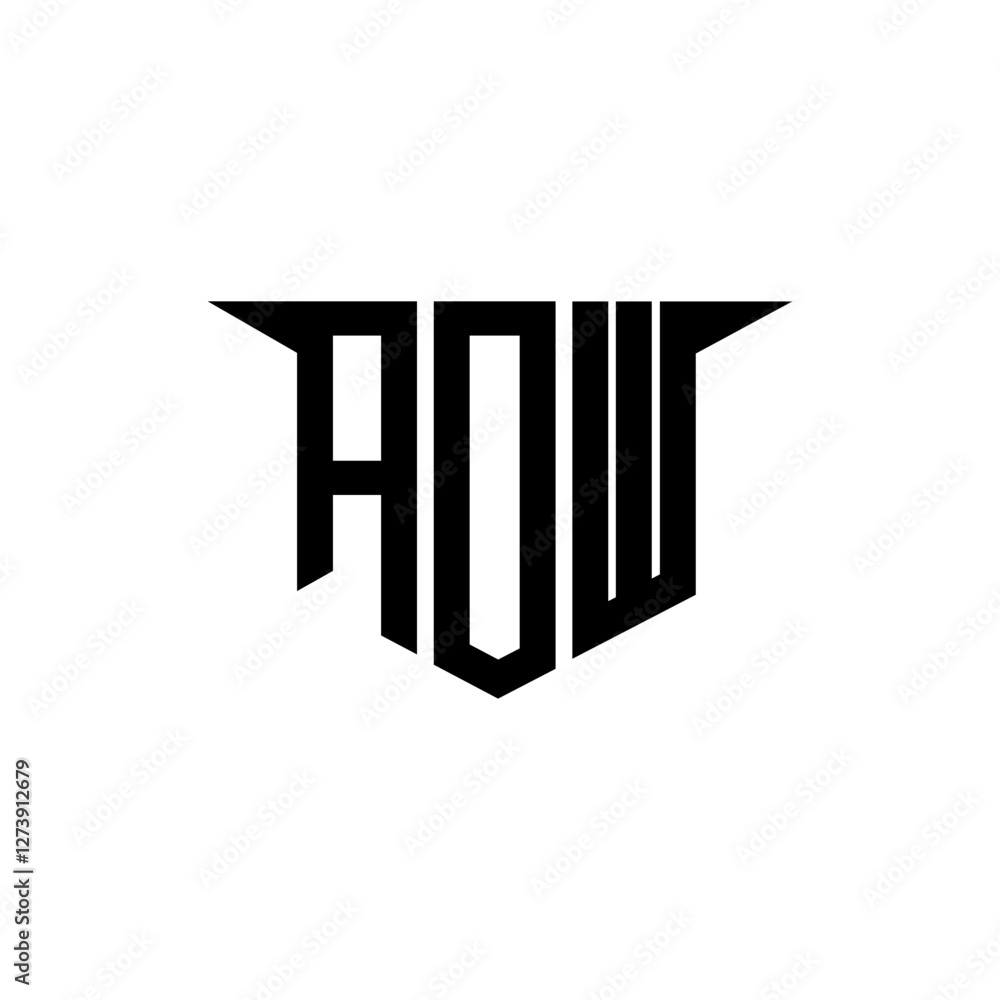 AOW letter logo design with white background in illustrator, vector ...