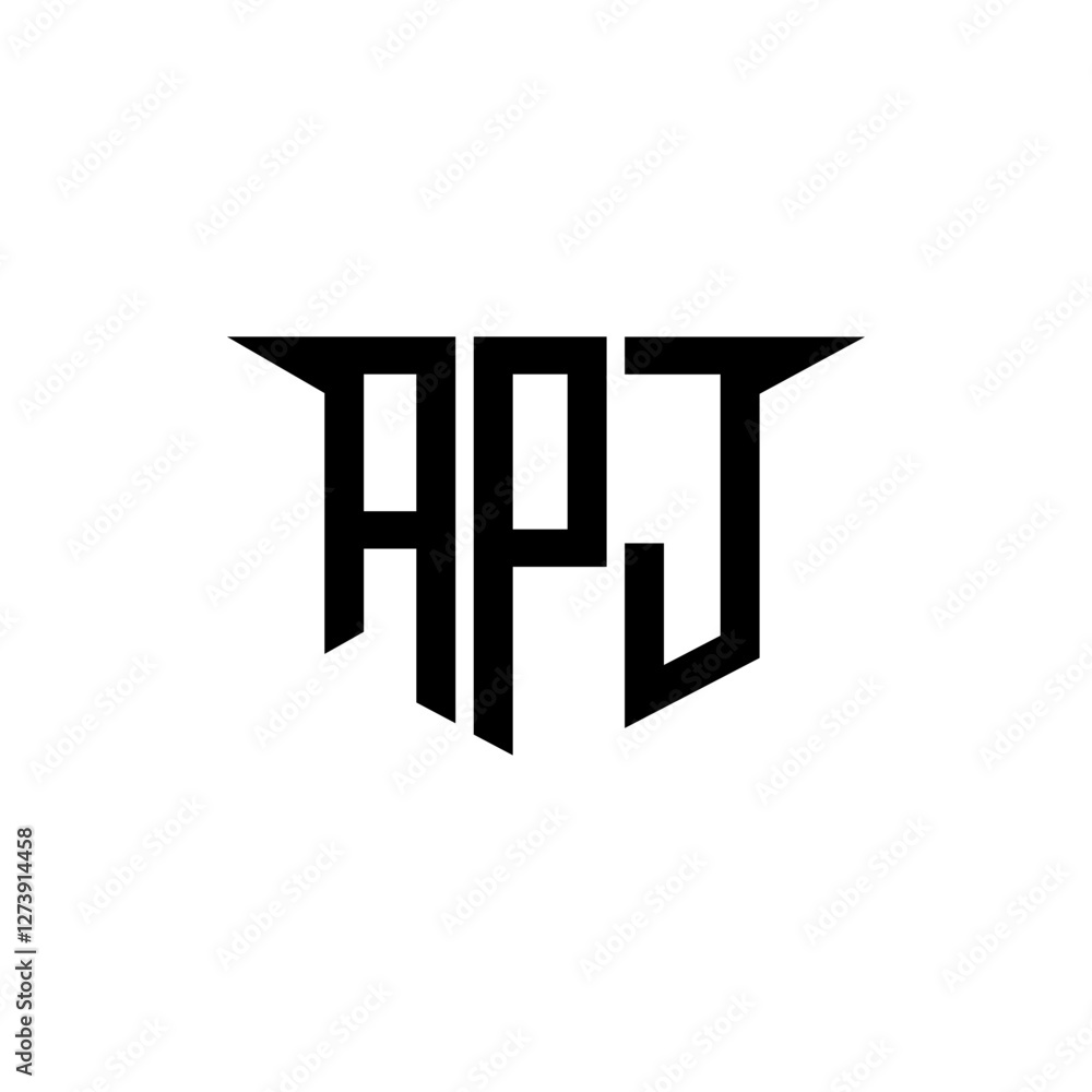 APJ letter logo design with white background in illustrator, vector ...
