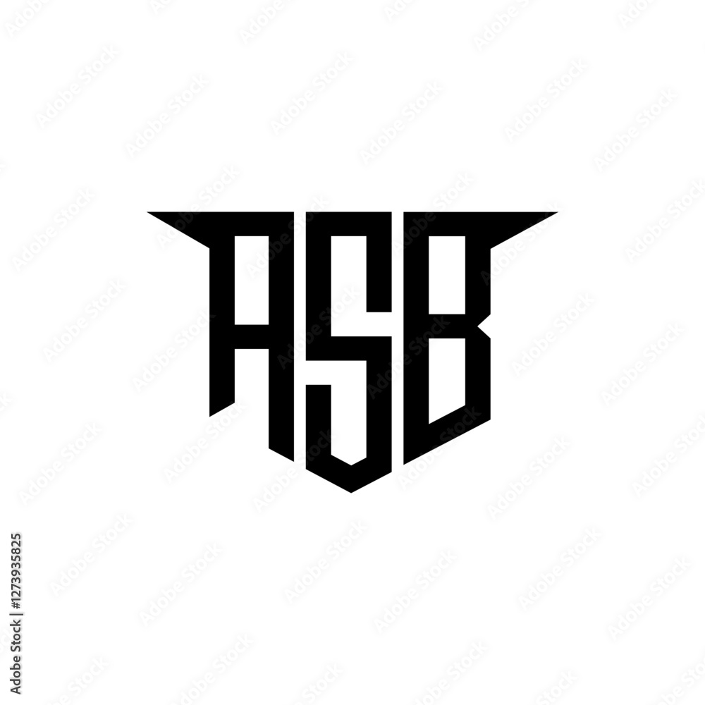 ASB letter logo design with white background in illustrator, vector ...