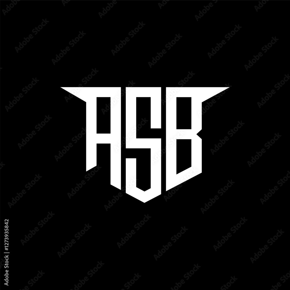 ASB letter logo design with white background in illustrator, vector ...