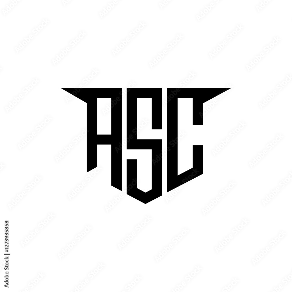 ASC letter logo design with white background in illustrator, vector ...