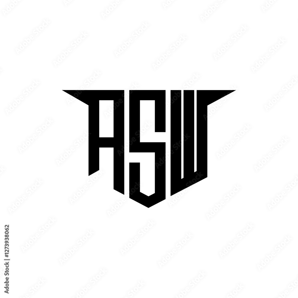 ASW letter logo design with white background in illustrator, vector ...