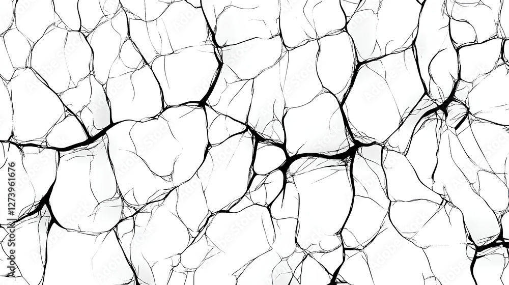 Cracked screen texture black line illustration isolated. Surface ...