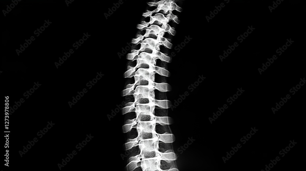 Radiographic Image of Human Spine Showing Detailed Anatomical Structure ...