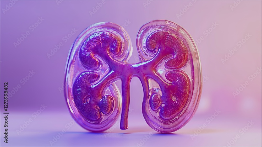 Future Healthcare, Detailed Cross-Sectional 3D Anatomy of Kidney Anatomy Stock Illustration ...