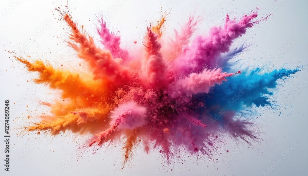 Abstract vivid photo of powder color explosion on bright background ...