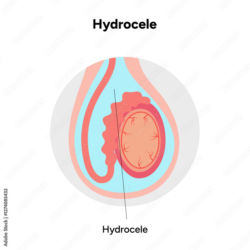 Hydrocele Testicular disease. Man pain testicle pathology problem ...