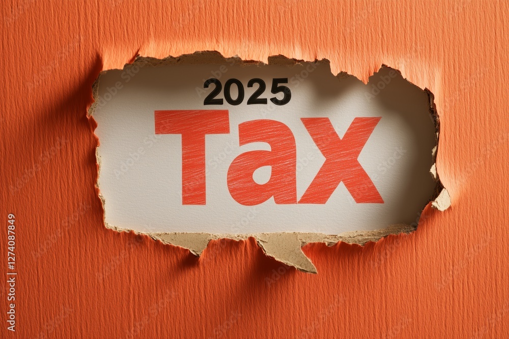 Planning 2025 tax new year symbol. Concept words 2025 Tax on beautiful ...