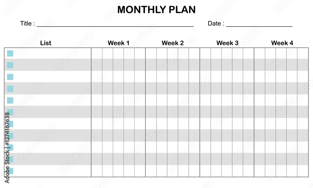Monthly Plan template, Business timeline, Gantt chart. Weekly and ...