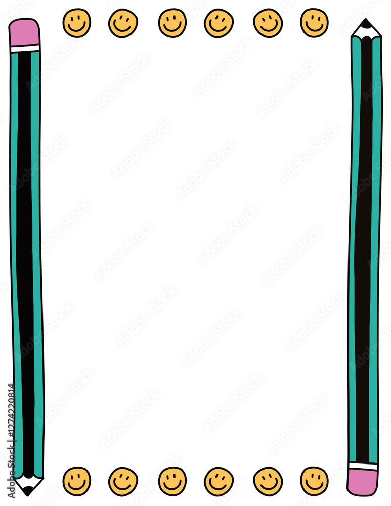 School supplies border clipart. Back to school border. Educational ...