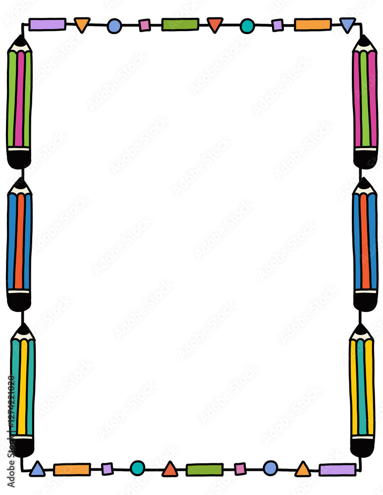 School supplies border clipart. Back to school border. Educational ...