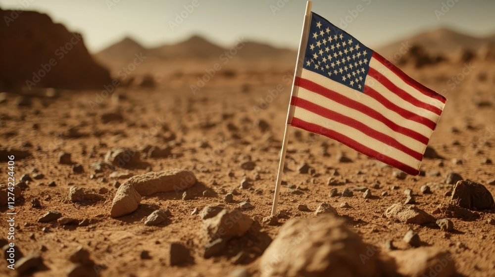 This image presents the iconic American flag proudly displayed against ...