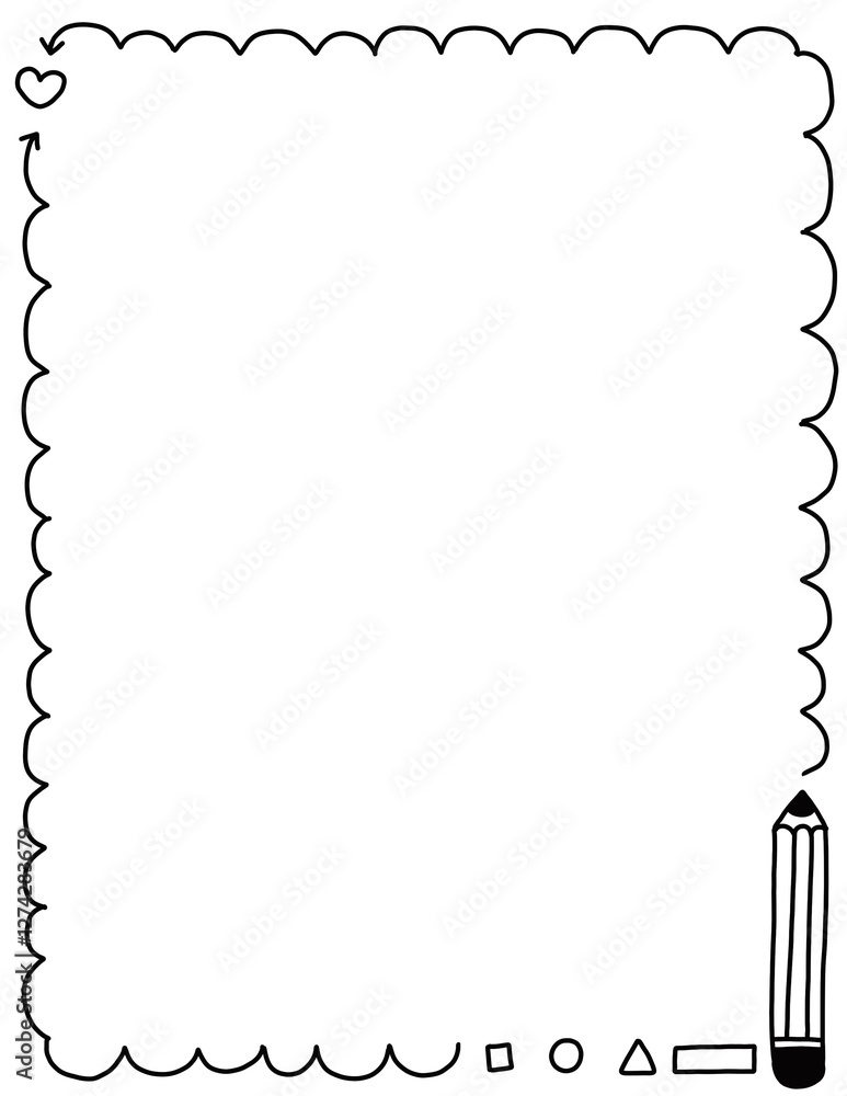 School supplies border clipart. Back to school border. Educational ...