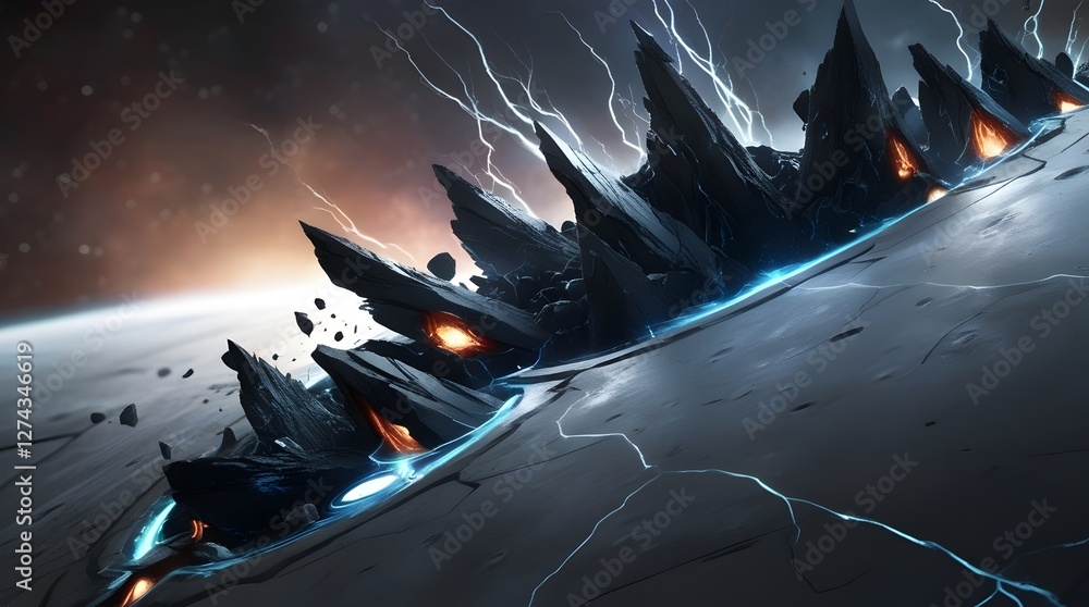 glowing alien fracture with cosmic energy for use in sci-fi movie ...