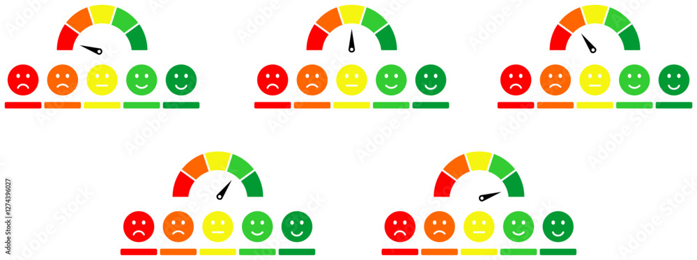 Feedback emoji slider emoticon satisfaction meter scale emoticon level ...