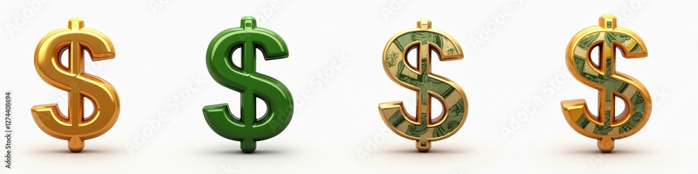 Dollar sign clip-art collection. Icons isolated on transparent ...