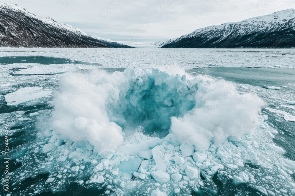 Massive ice shelf collapse in slow motion glacier region nature ...