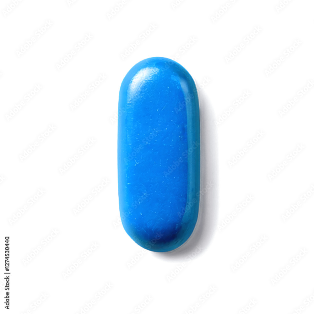 Blue capsule supplement isolated on transparent background Stock Photo ...