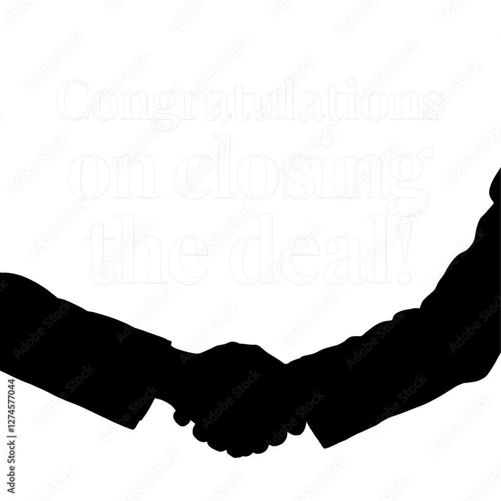 This is a business scene of shaking hands firmly after successfully ...