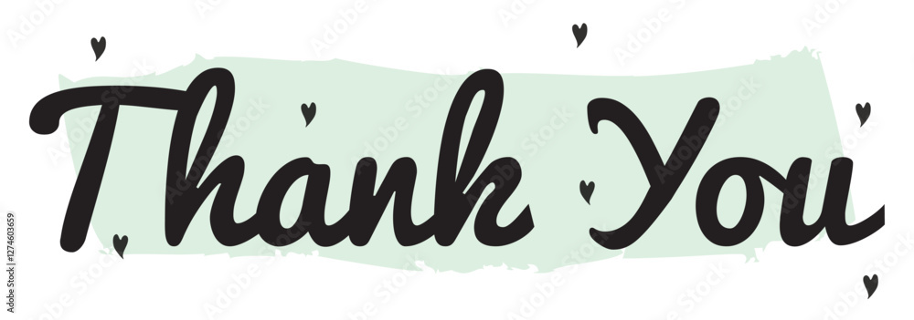 Thank you words, hand written custom calligraphy isolated on white ...