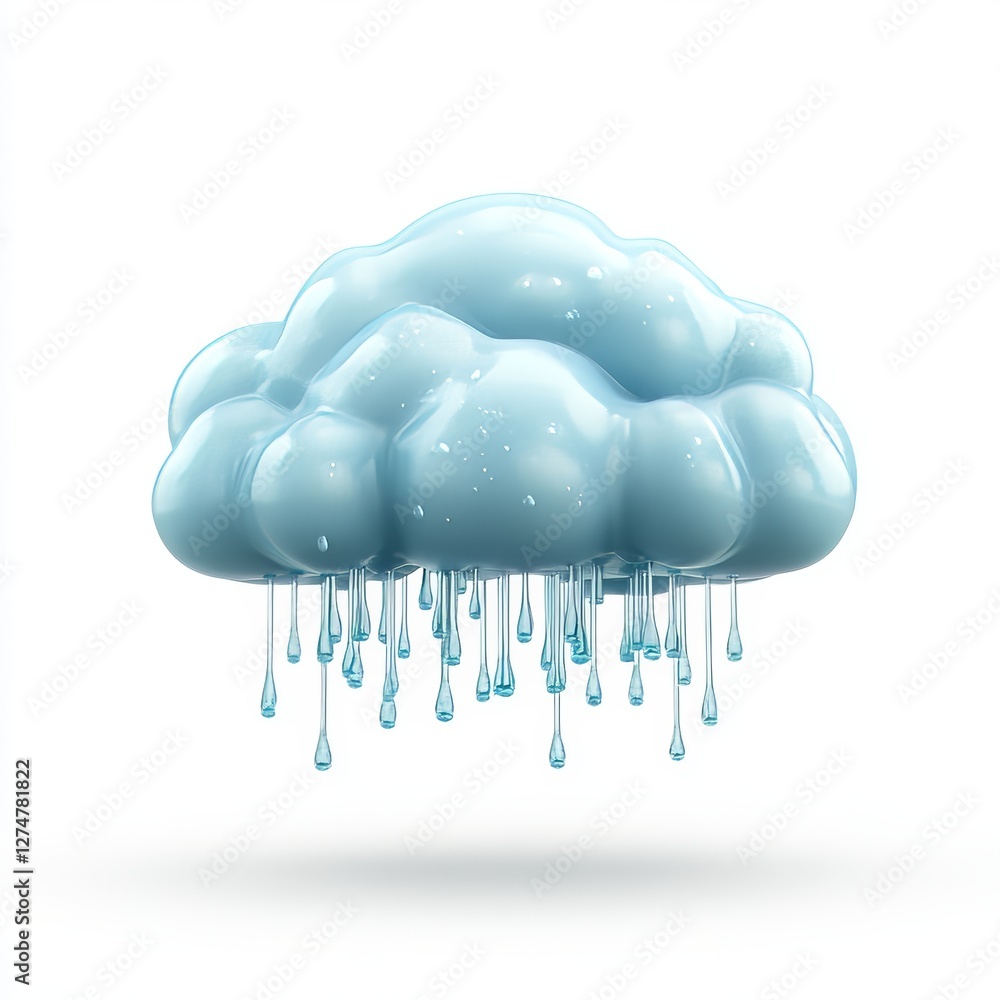 Isolated on a transparent background, realistic 3D clouds and rain are ...
