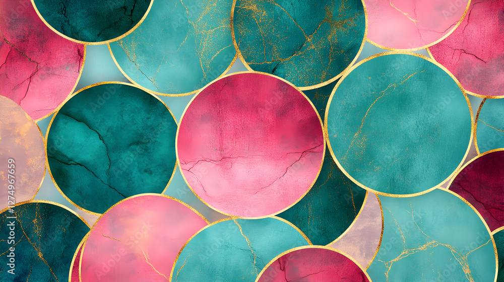 fondo con textura de figuras geometricas unidas redondas y de colores ...