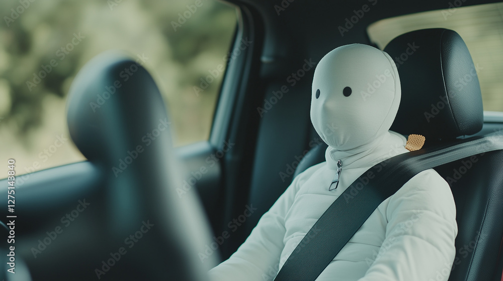 Mystery Driver: A person in a full-body suit is driving, head is ...
