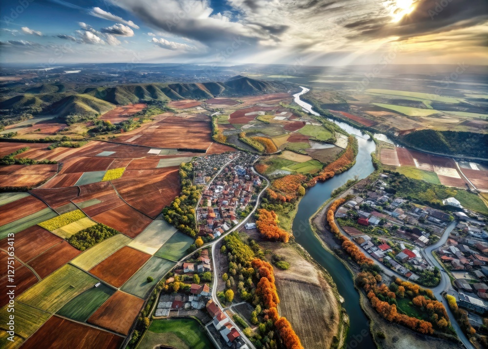 Stunning bird's-eye view: A colorful aerial photography color map ...