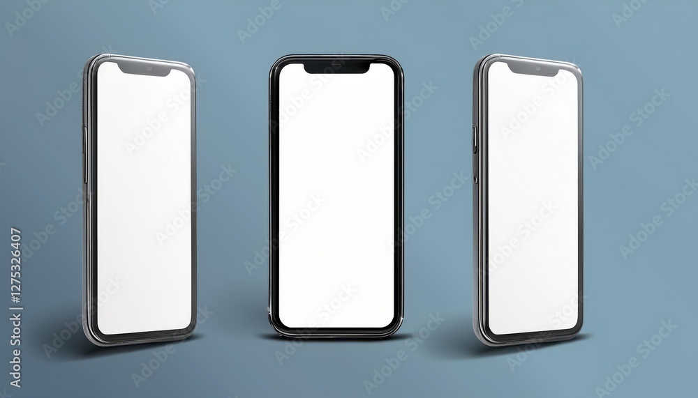 Realistic Smartphone Mockup Futuristic Device UIUX Mockup for ...