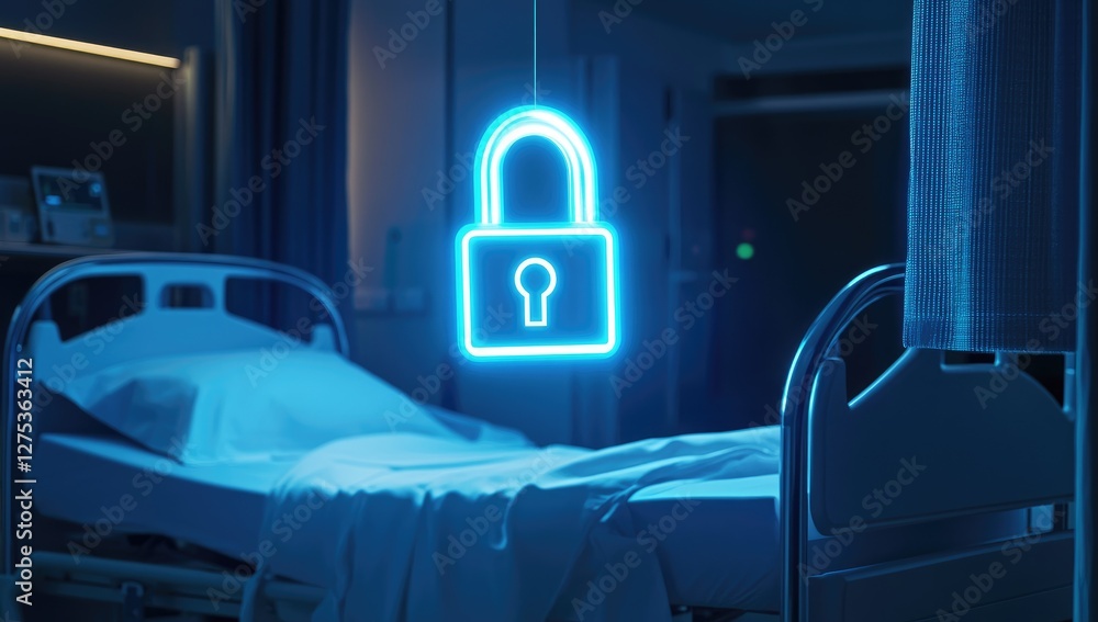 Hospital Bed, Locked, Security, Neon, Night Stock Photo | Adobe Stock