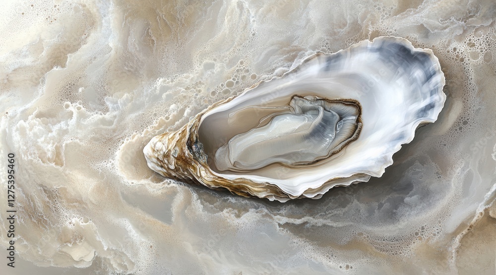 Oyster harvesting in coastal waters marine life natural landscape ...