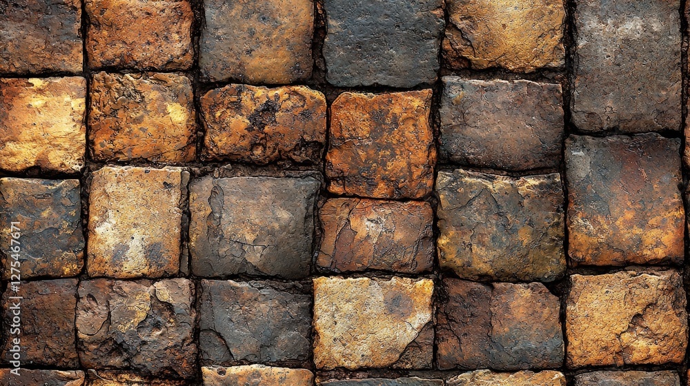 Old square stone pavement seamless texture map pattern background Stock ...